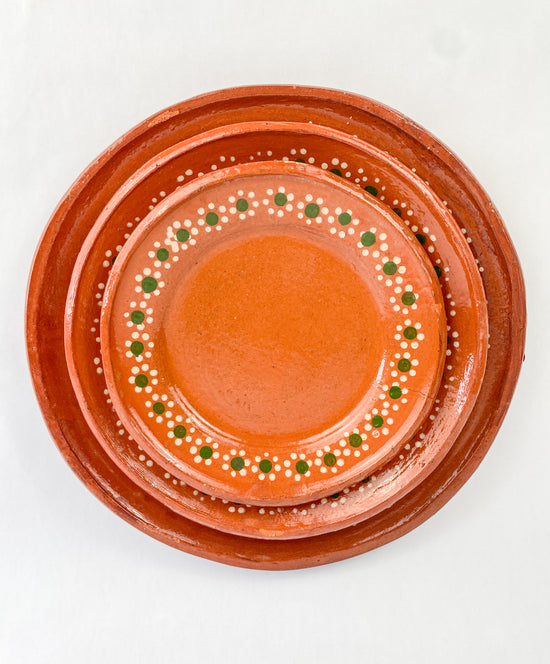 Mexican Clay Plates Set of 4 Round Mexican Clay Dinner Plates Mexican ...