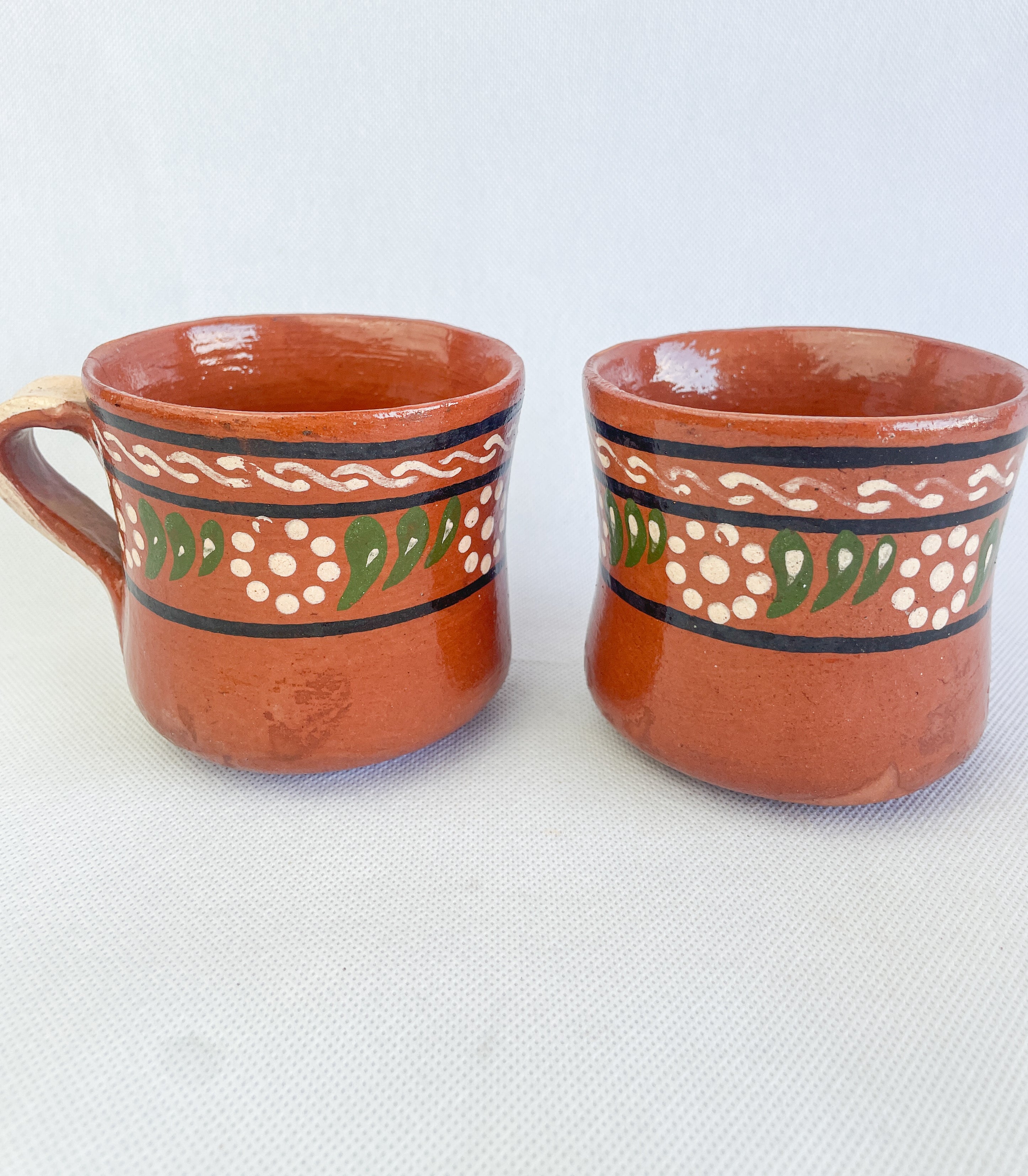 Michoacan Mexican Clay Mugs 4pc Set Mexican Cups Tazas De Barro Lead F ...
