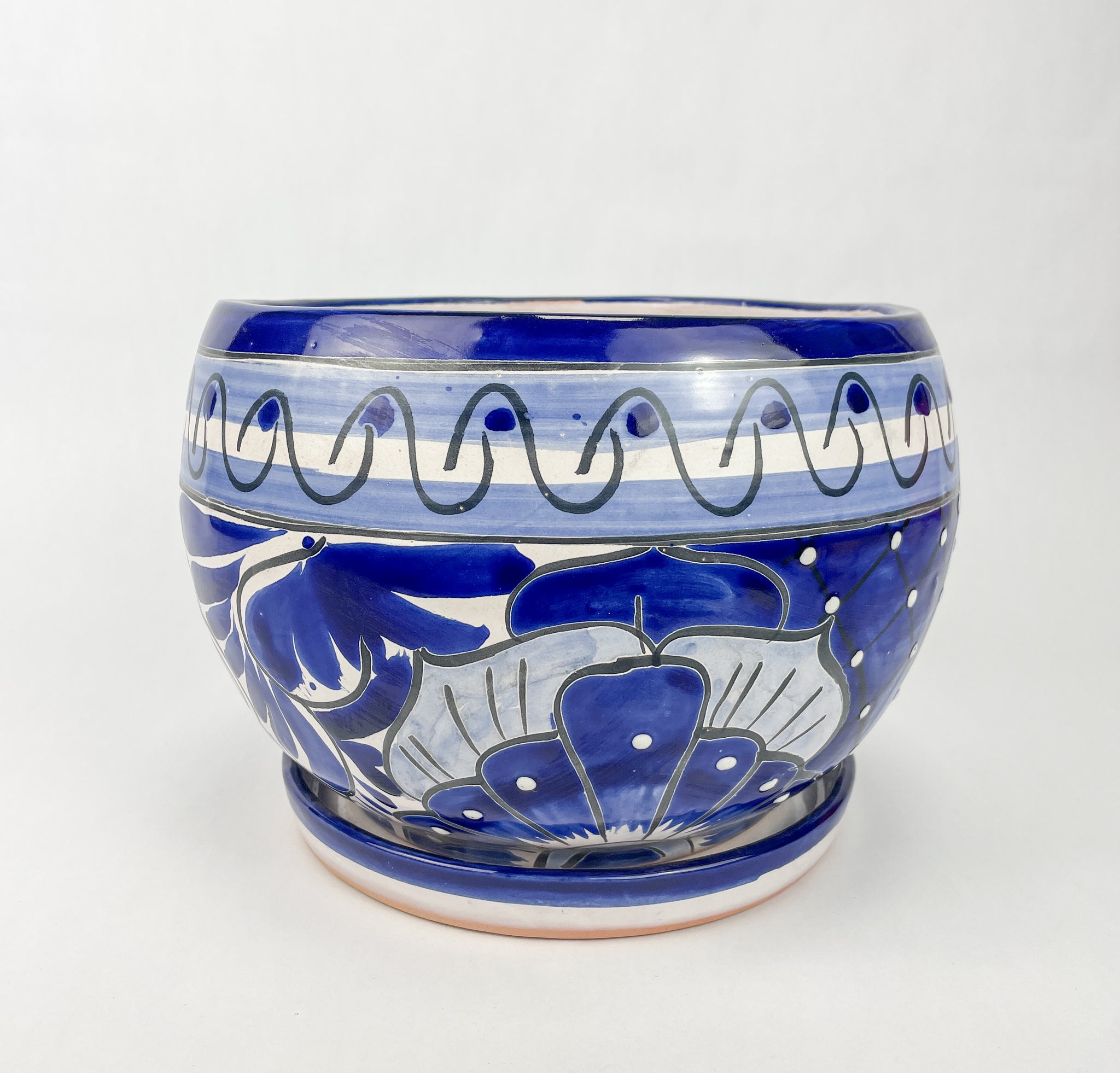 Talavera Mexican Flower Pot With Saucer Ceramic Flower Pot Mexican Pla ...