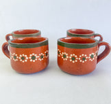 Michoacan Mexican Clay Mugs 4pc Set Mexican Cups Tazas De Barro Lead F ...