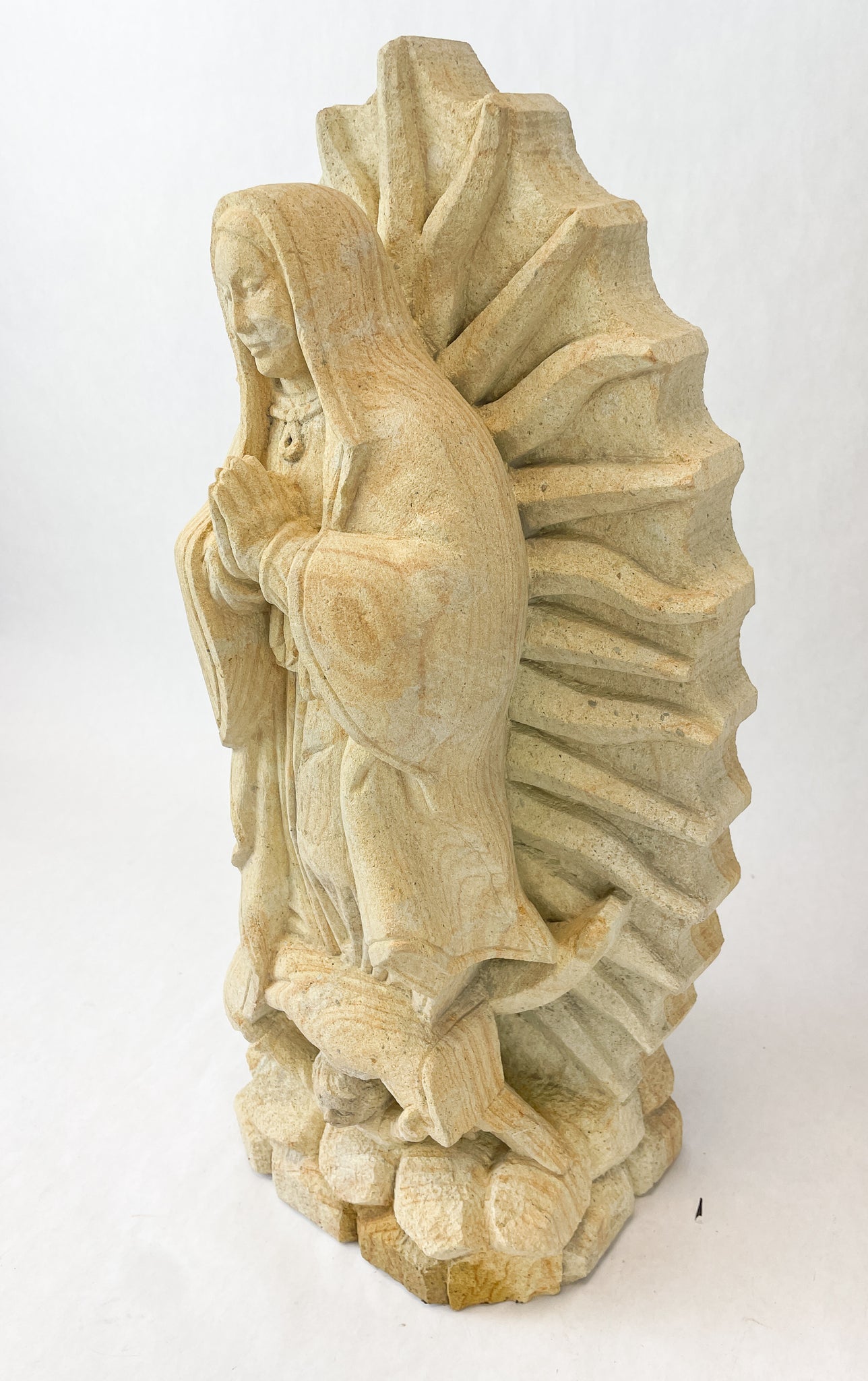 Mexican Virgen de Guadalupe Statue Hand Carved Virgen de Guadalupe Sai ...