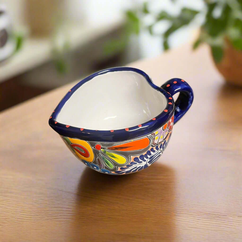 Colorful Talavera Heart Mug | Handmade Mexican Pottery Cup – TheMexHub